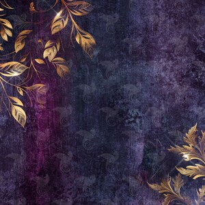 Ornate Gold Forest Digital Paper - Dark Green Woodland Grunge Textures ...