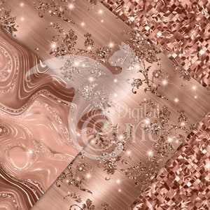 Luxury Rose Gold Digital Paper 2, Seamless Rose Gold Textures With ...