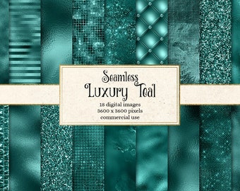 Teal Scrapbook Paper | Etsy