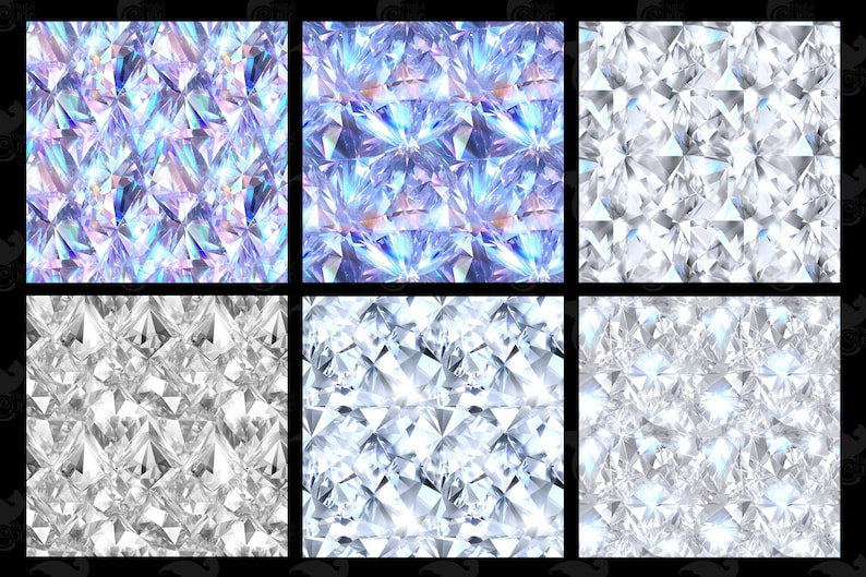 Seamless Diamond Textures - Digital Printable Crystal Diamond Pattern ...