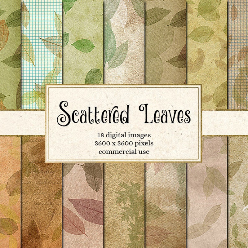 Leaf Digital Paper - Etsy