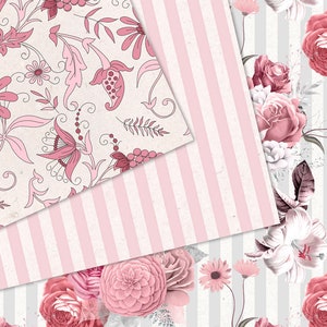 Pink Floral Digital Paper, Seamless Flower Backgrounds (digital ...