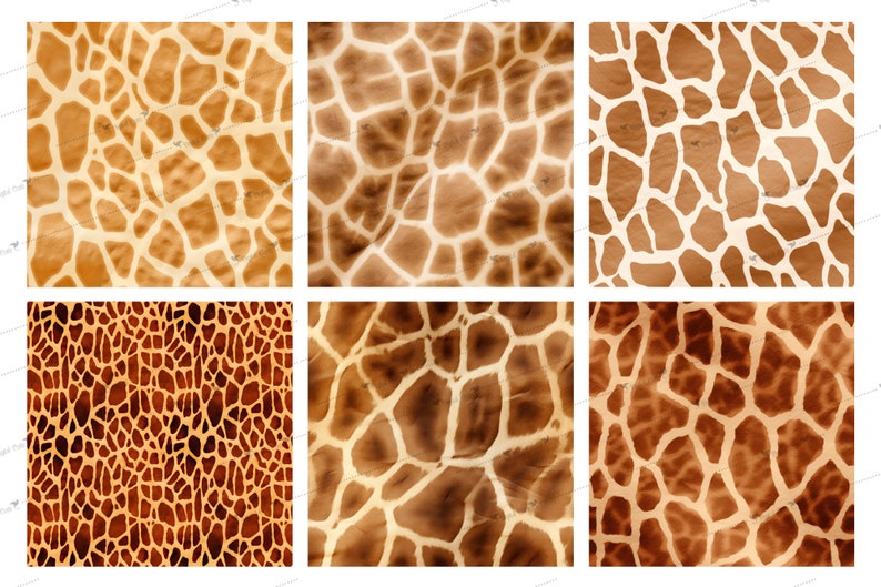 Giraffe Print Digital Paper, Seamless Fur Textures (digital Download ...