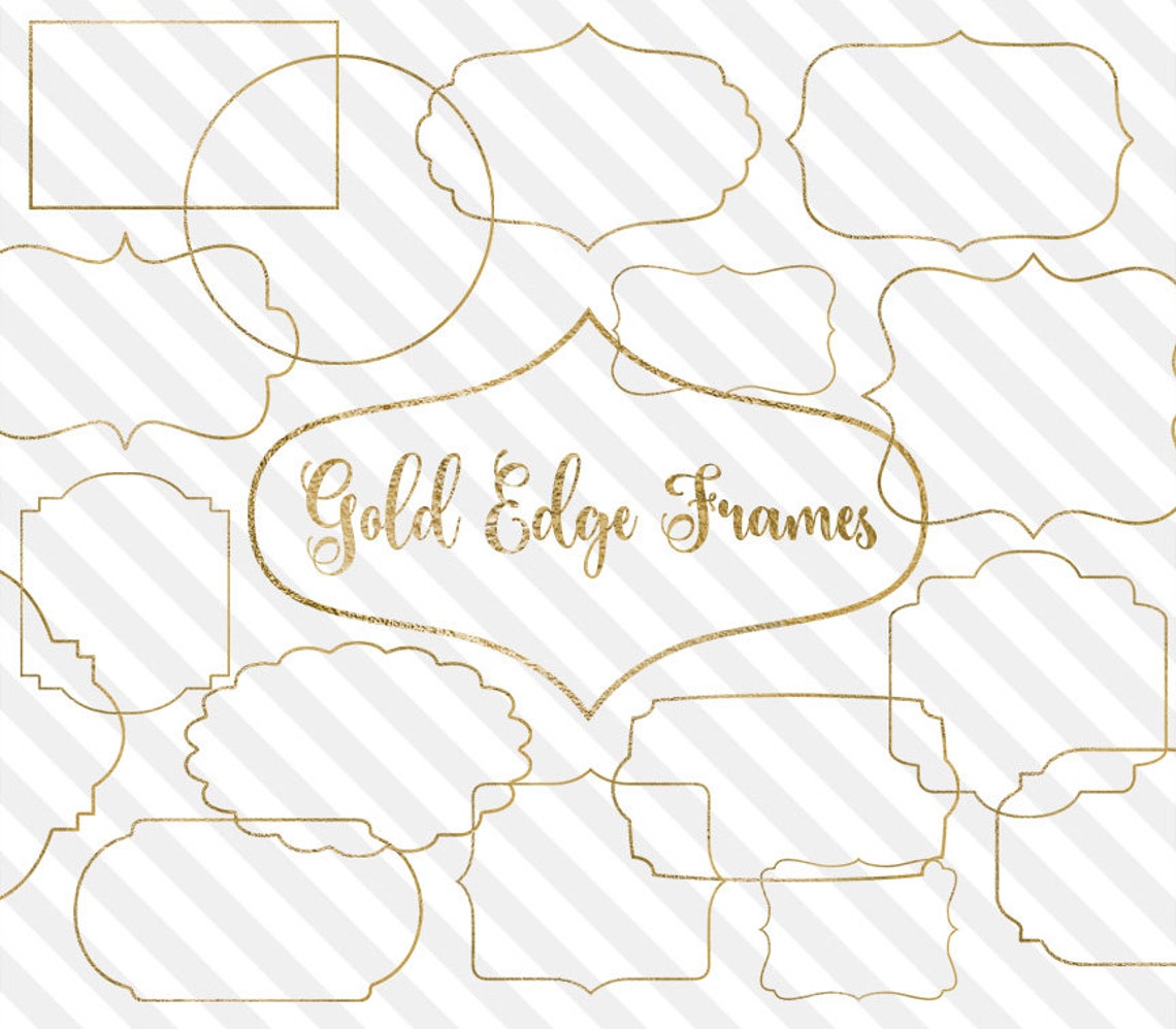 Gold Edge Frames Clipart Vintage Antique Fancy Frame Clip - Etsy UK
