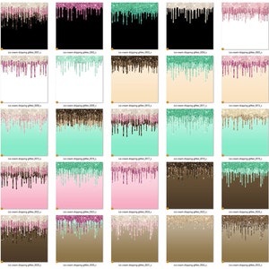 Ice Cream Dripping Glitter Digital Paper, Printable Backgrounds With ...