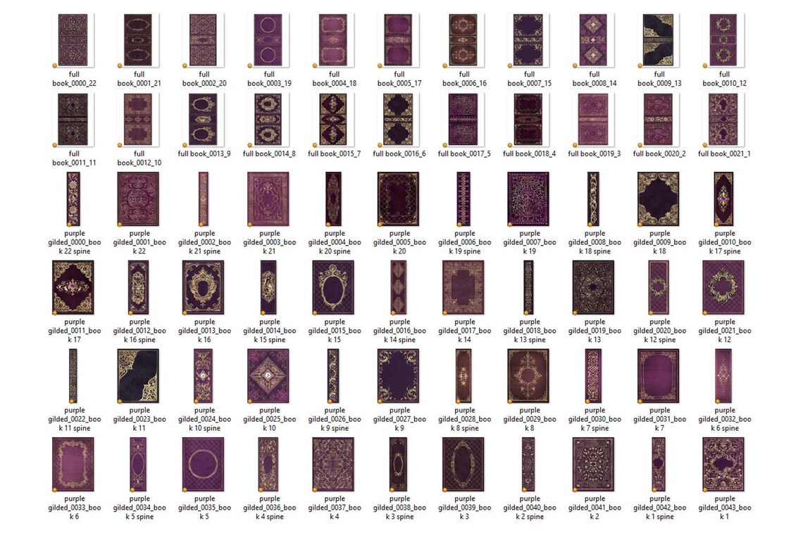 Gilded Purple Book Covers, Printable Journal Pages (digital Download ...