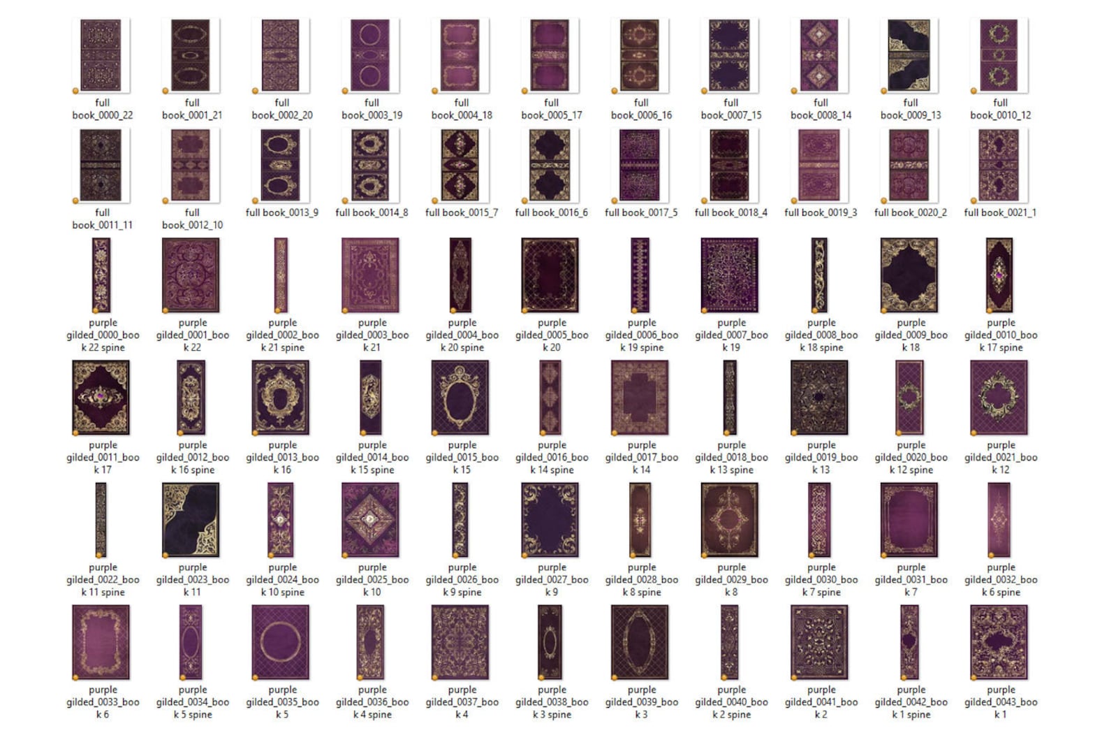 Gilded Purple Book Covers Printable Decorative Gilded Book - Etsy