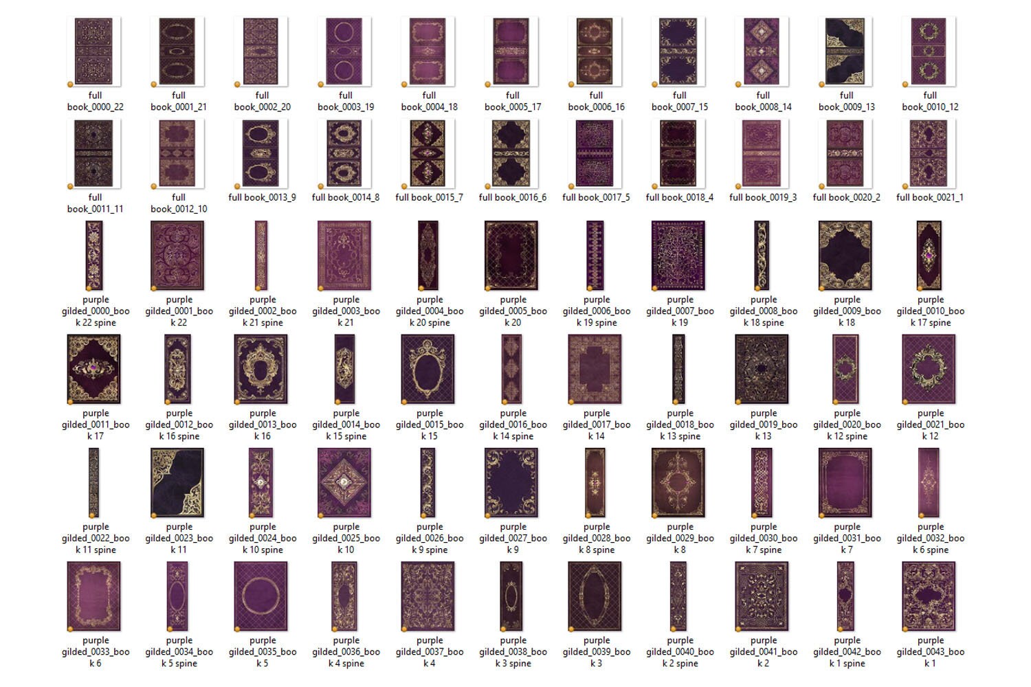 Gilded Purple Book Covers Printable Decorative Gilded Book - Etsy