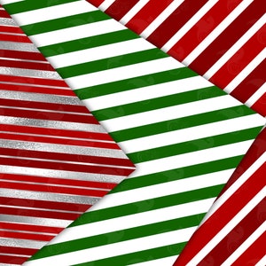 Christmas Stripes Digital Paper - Seamless Candy Cane Christmas Holiday ...