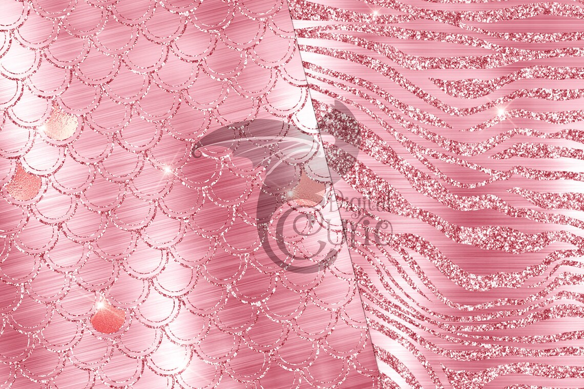 Pink Glitter Animal Print Digital Paper Seamless Glam Luxury - Etsy