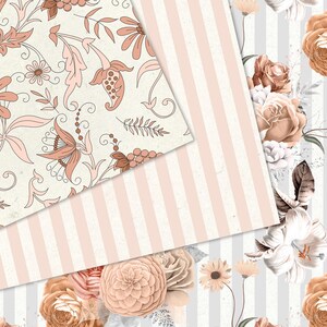 Peachy Floral Digital Paper, Seamless Backgrounds With Peach Pink ...