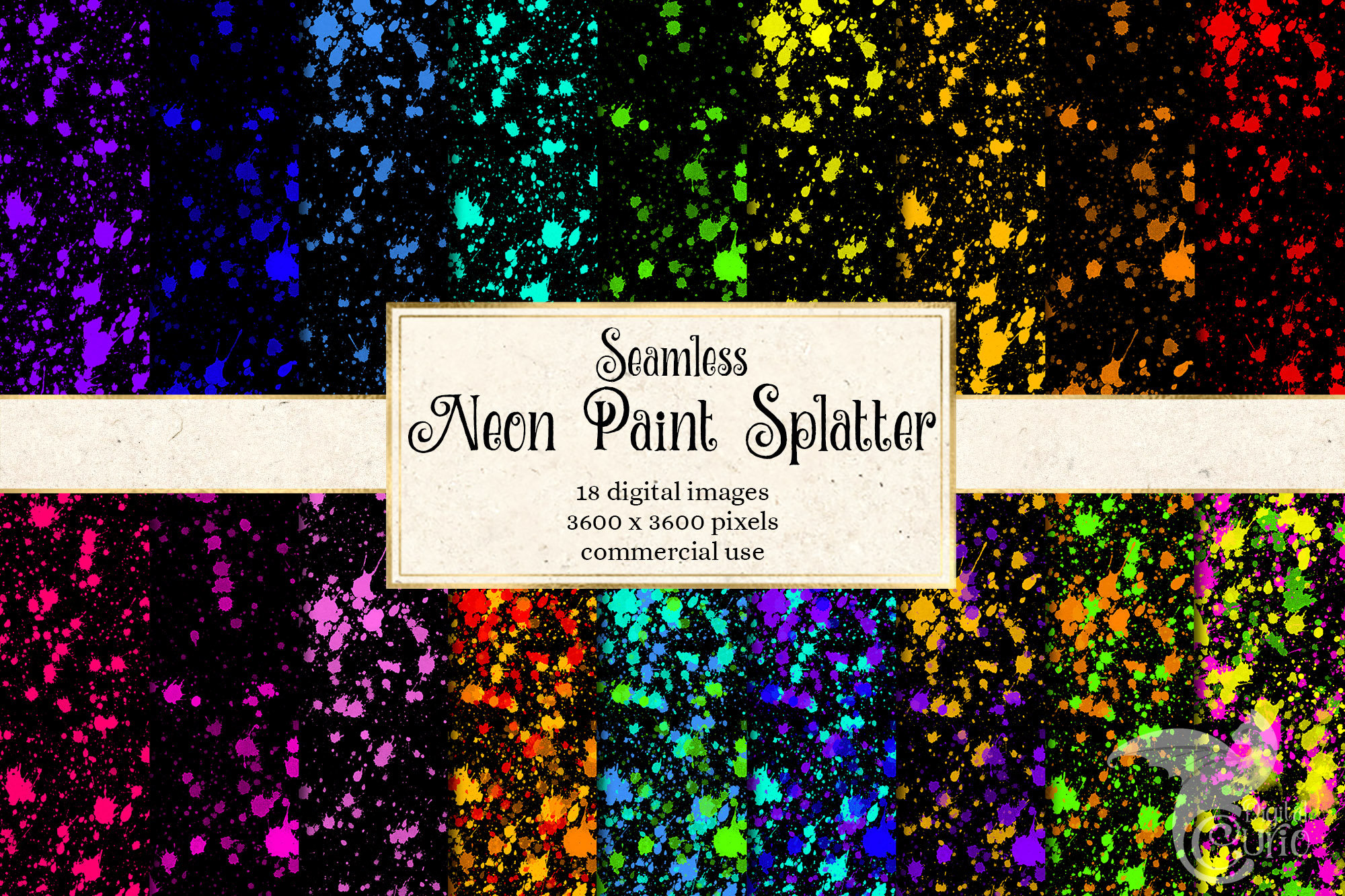 Neon Paint Splatters Digital Paper Seamless Paint Texture - Etsy