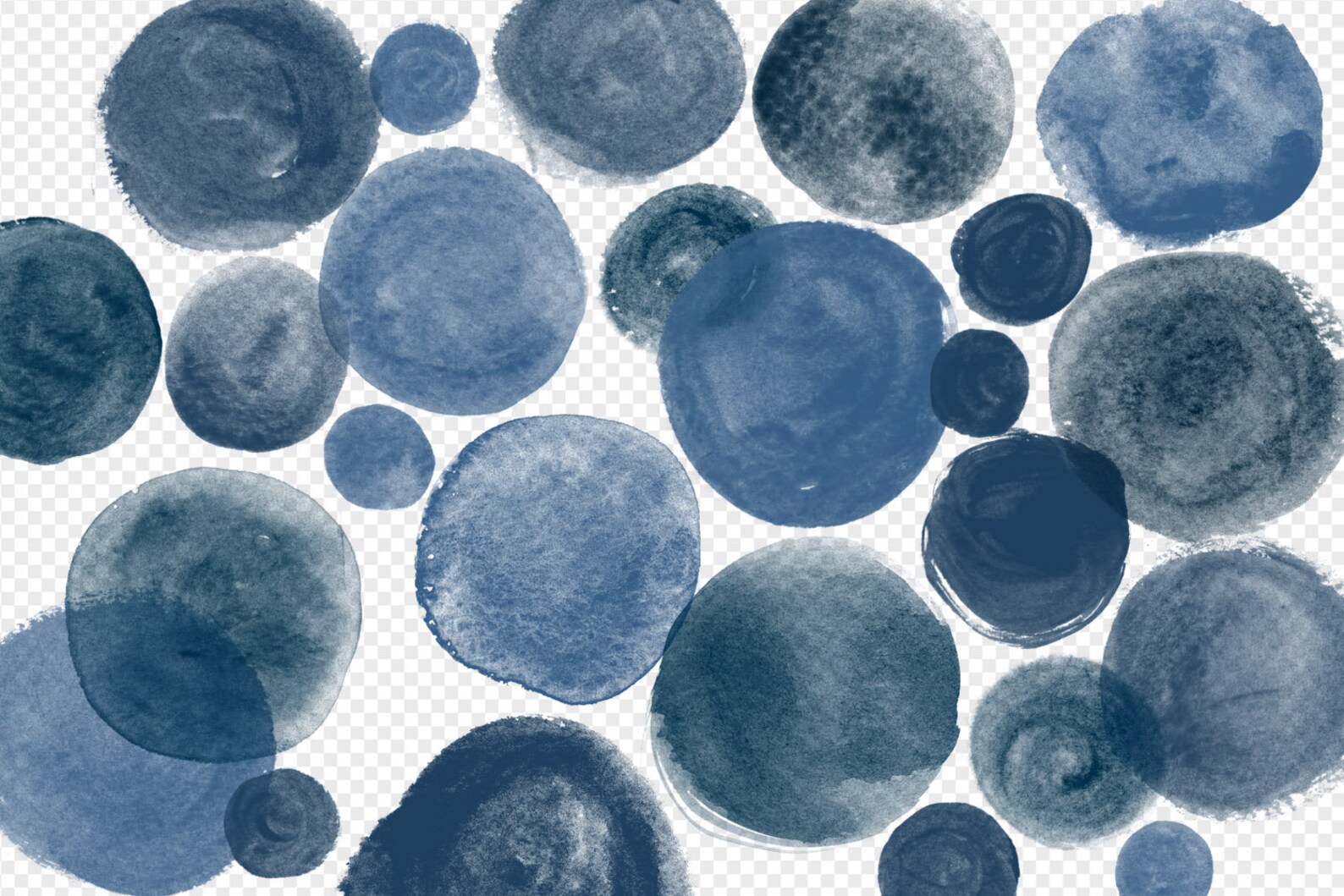 Navy Watercolor Circles Clipart Watercolour Blobs in Navy - Etsy