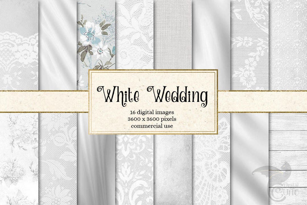 White Wedding Digital Paper, Wedding Romantic Backgrounds, White ...