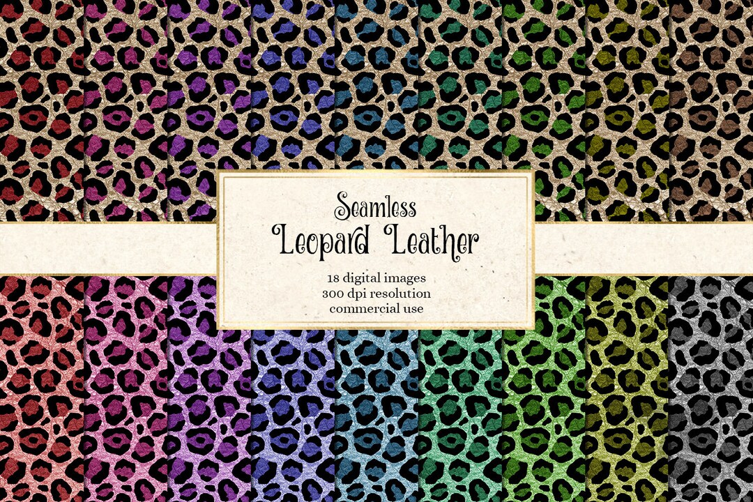 Leopard Leather Digital Paper, Seamless Leopard Skin Pattern ...