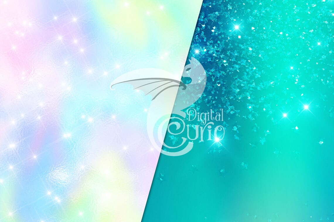 Unicorn Dreams Digital Paper Glitter and Shimmer Backgrounds - Etsy