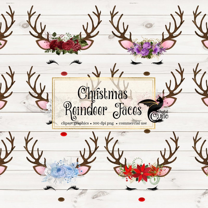 Reindeer Clipart - Etsy