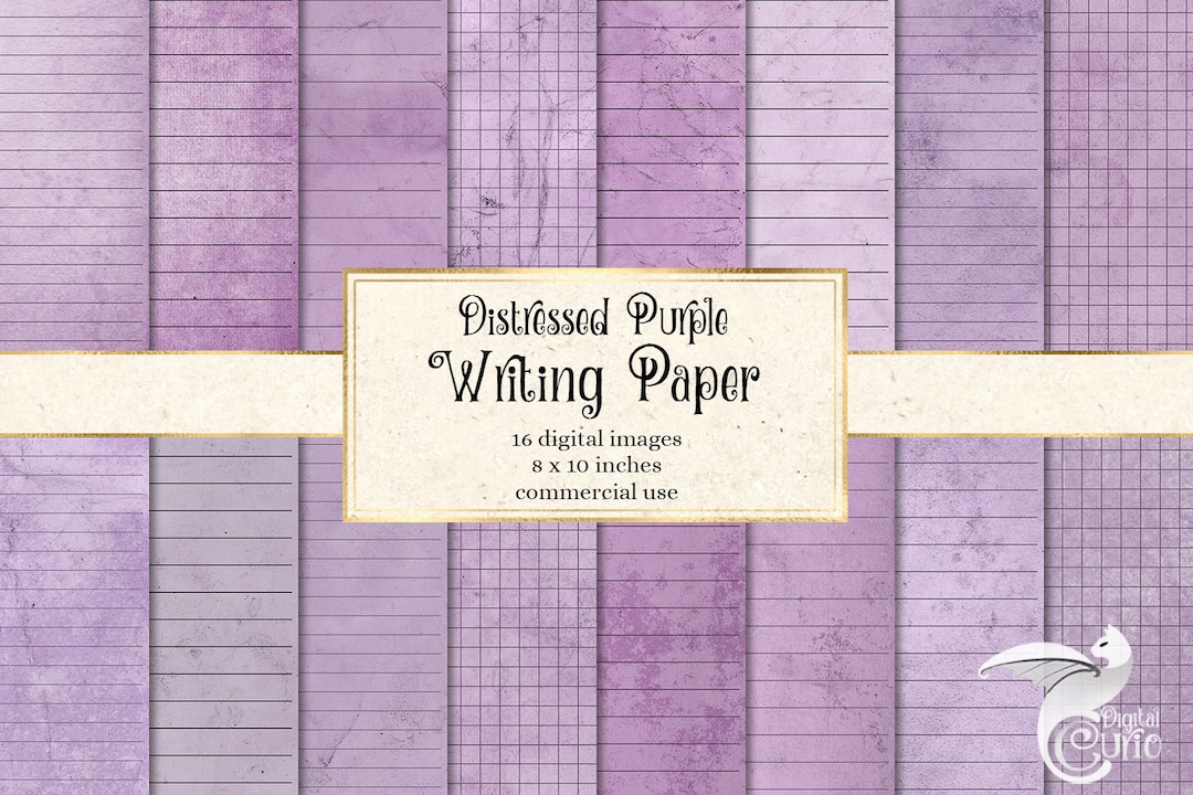 Distressed Purple Writing Paper, Grunge Journal Pages (digital Download ...