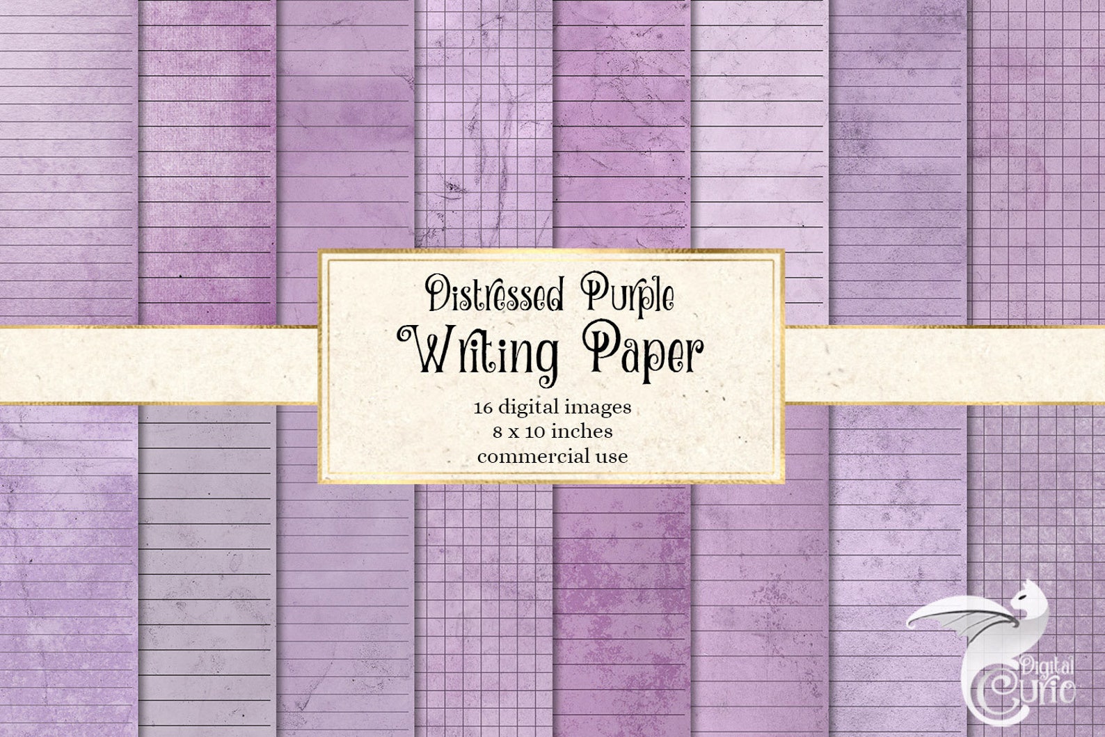 Distressed Purple Writing Paper, Grunge Journal Pages (digital Download ...