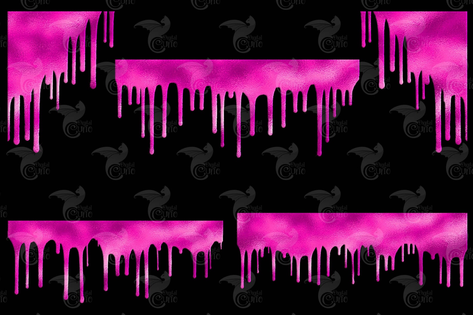 Hot Pink Glitter Drips Clipart – PNG Overlays (digital Download) - Etsy