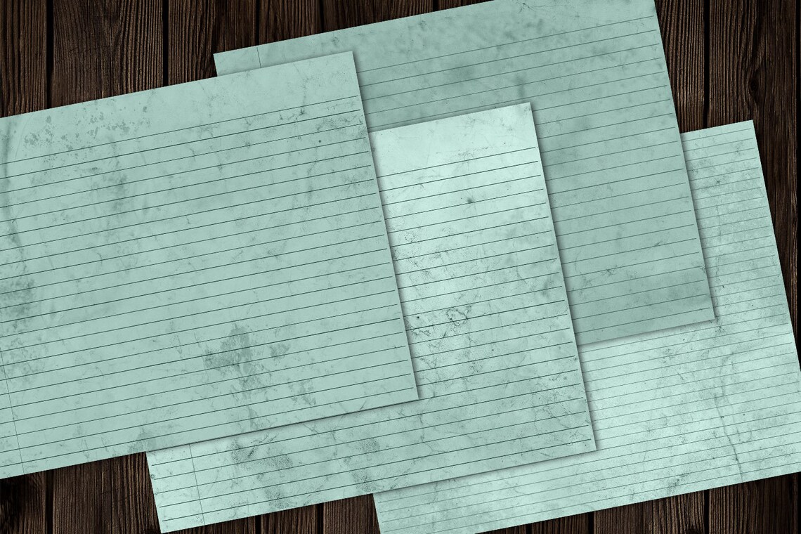 Distressed Aqua Writing Paper 10x8 Notebook Digital Paper | Etsy