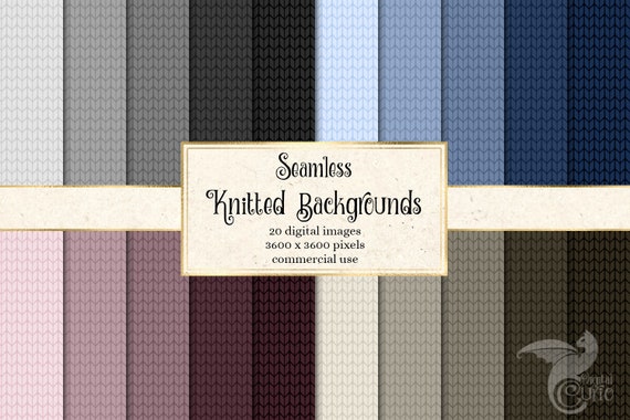 Knitted Backgrounds Digital Paper Seamless Knit Pattern | Etsy