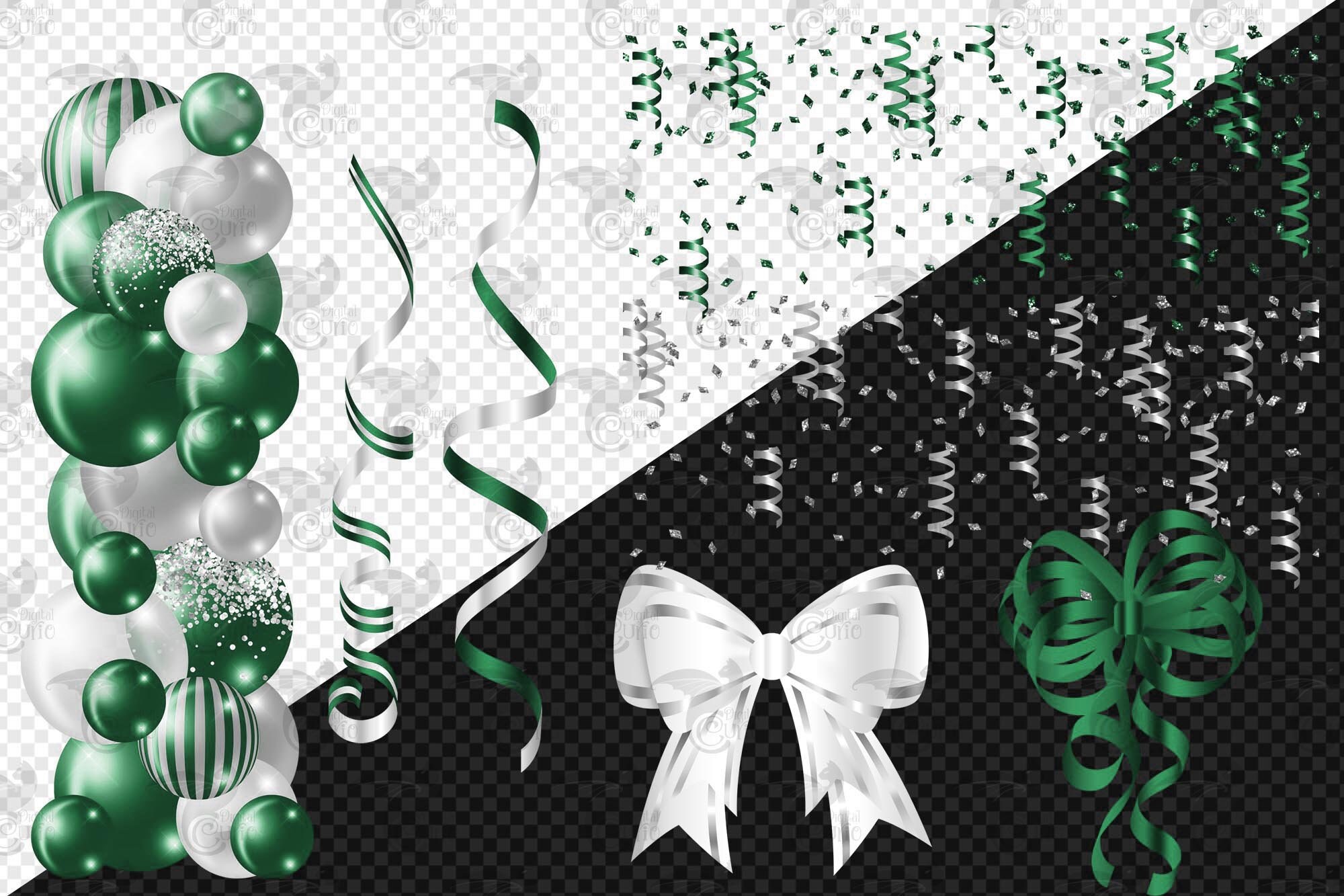 Emerald and Silver Balloon Arch Clipart Green Balloon Png - Etsy