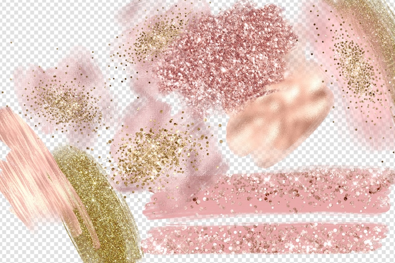 Princess Paint Elements Clipart, Glitter and Foil Watercolor Brush ...