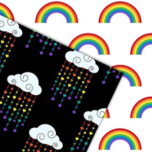 Rainbow Digital Paper, Seamless Rainbow Patterns Printable Scrapbook ...