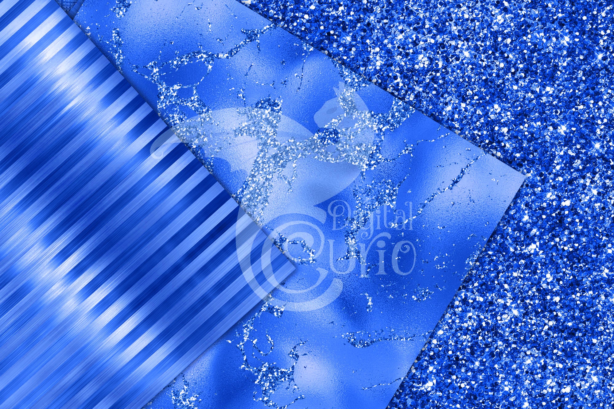 Royal Blue Digital Paper, Glitter Textures, Glam Scrapbook (digital ...