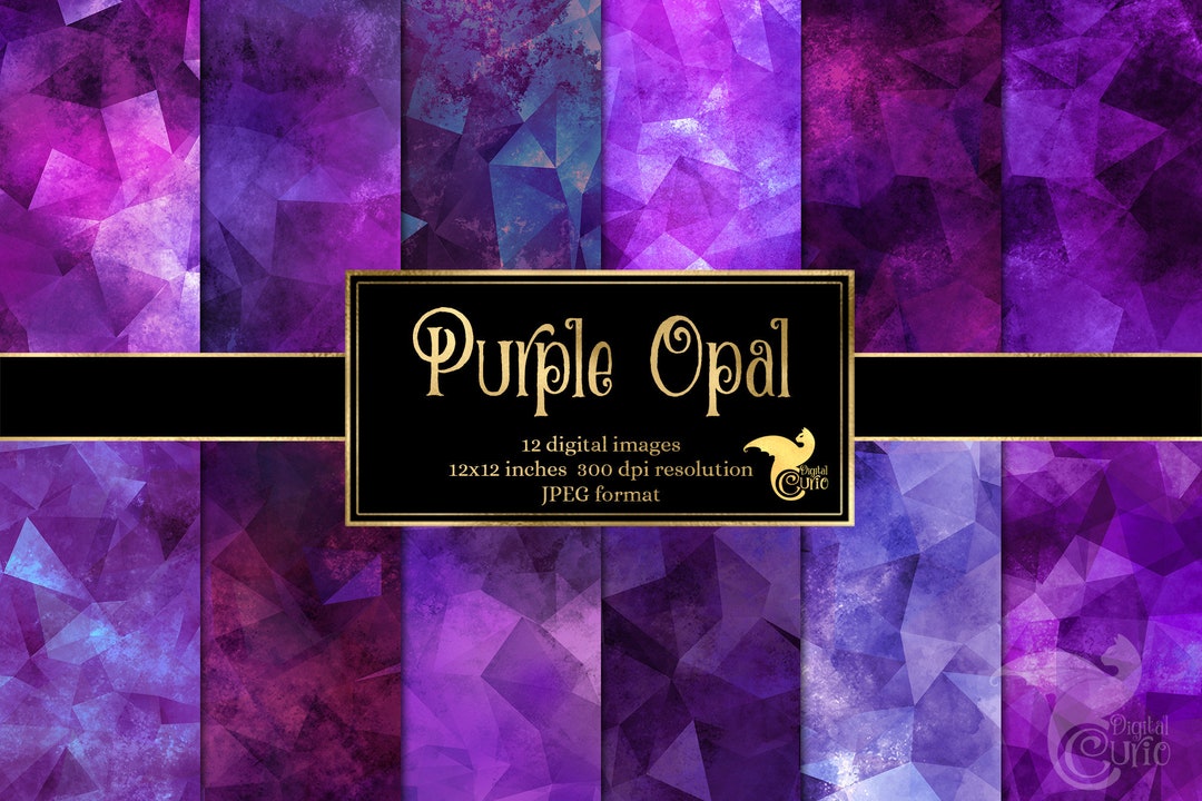 Purple Opal Digital Paper, Jewel Texture Backgrounds Printable ...