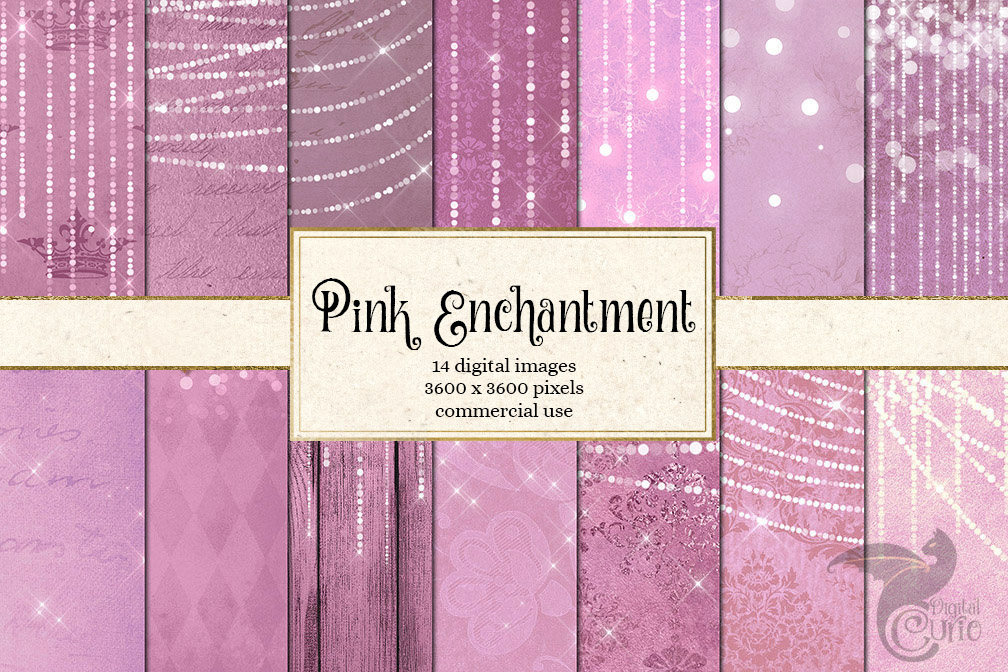 Pink Enchantment Digital Paper Fairy Lights Backgrounds | Etsy