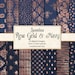 Rose Gold and Navy Digital Paper, Royal Seamless Rose Gold Patterns ...