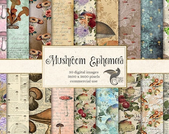 Butterfly Ephemera Digital Paper Vintage Textures Old | Etsy
