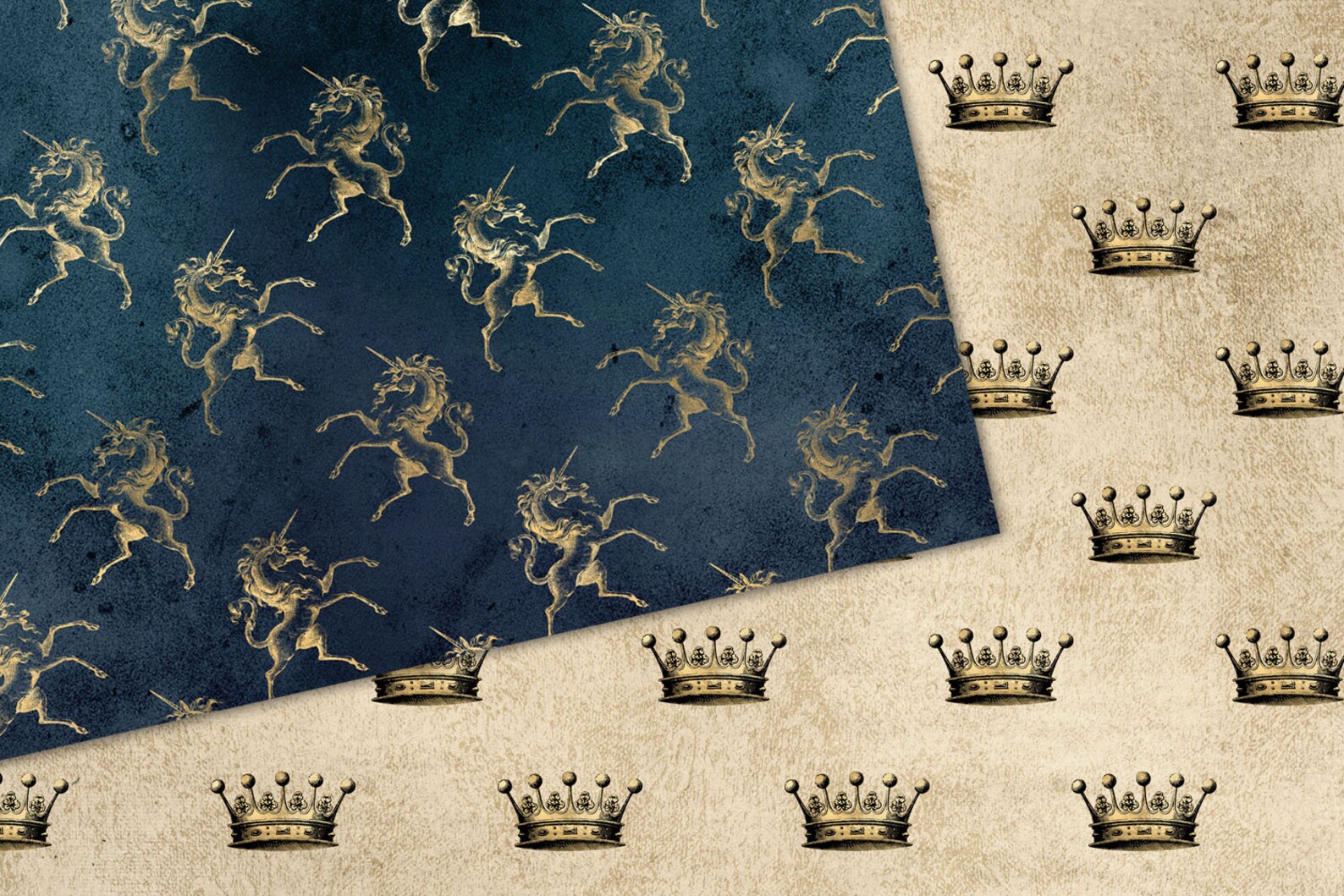 Golden Fairytale Digital Paper Seamless Medieval Digital - Etsy