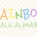 Rainbow Chalkboard Alphabet Clipart - Chalk Style Letters and Numbers ...