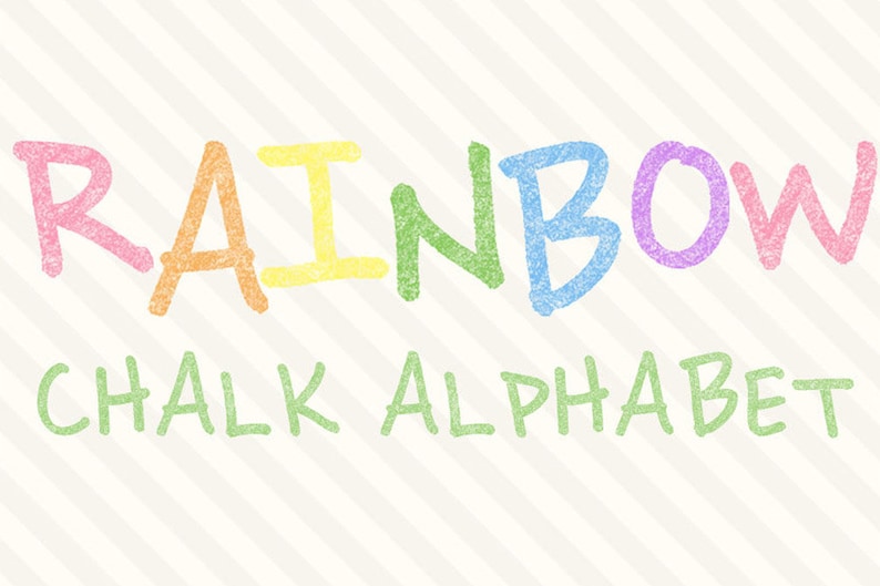Rainbow Chalkboard Alphabet Clipart Chalk Style Letters and - Etsy UK