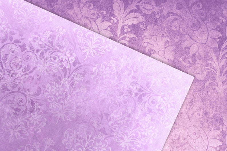 Distressed Purple Damask Digital Paper Rustic Vintage - Etsy