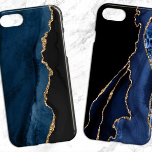 Navy and Gold Agate Watercolor Textures, Printable Digital Scrapbook ...