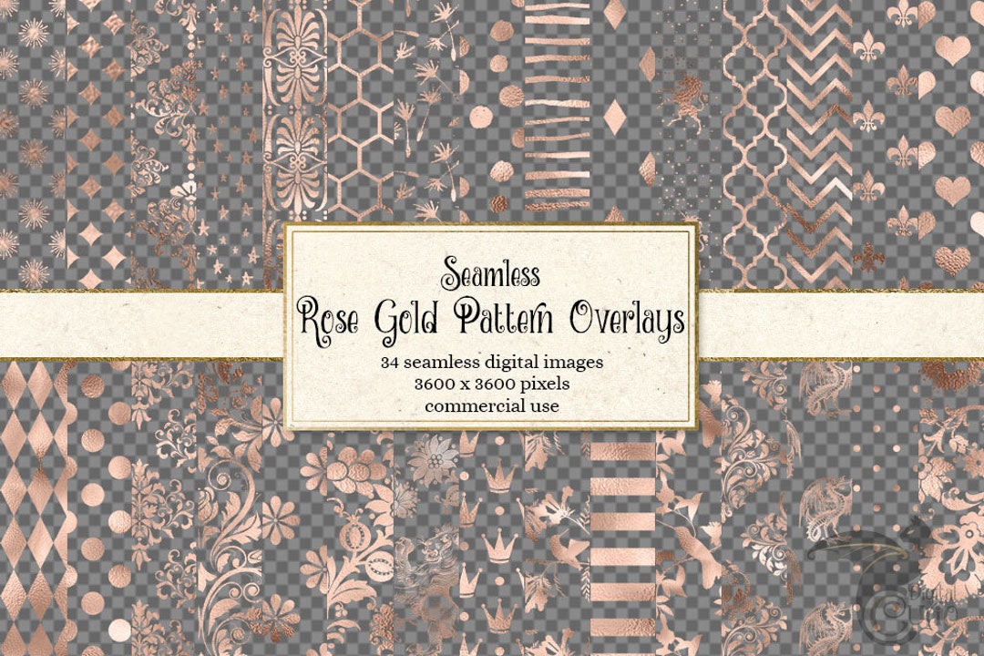 Rose Gold Foil Pattern Overlays, Seamless Digital Paper (PNG) - Etsy