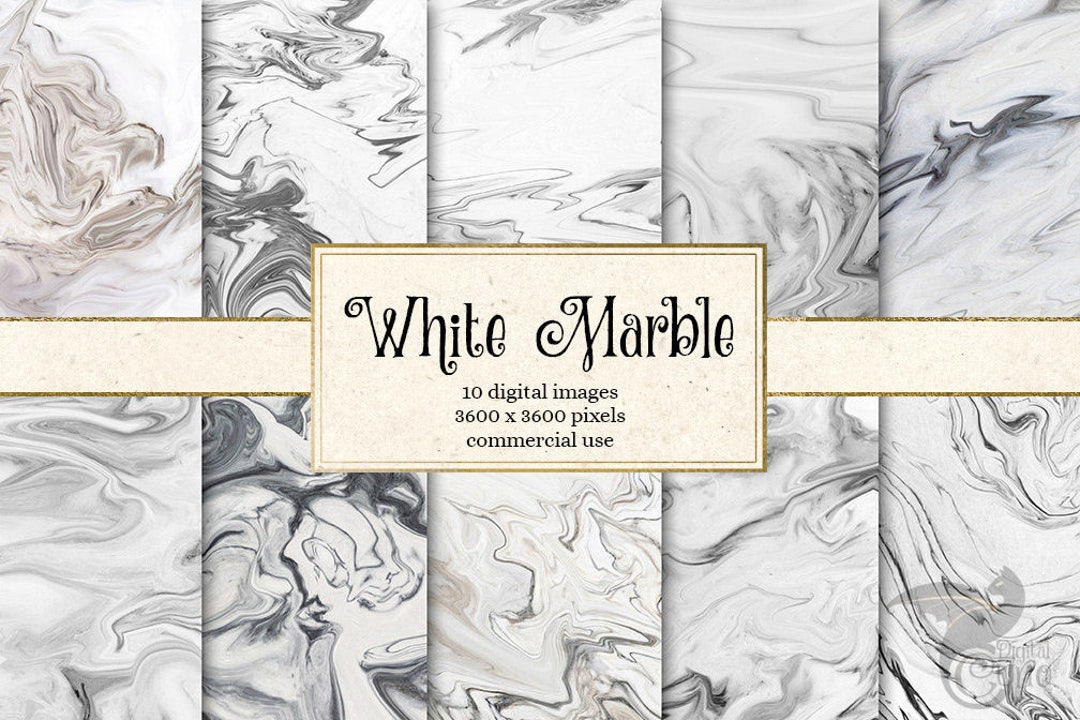 White Marble Digital Paper - Black and White Marble, Natural Stone ...