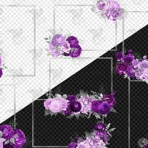 Purple and Silver Floral Frames Clipart, Silver Glitter Frame Clip Art ...
