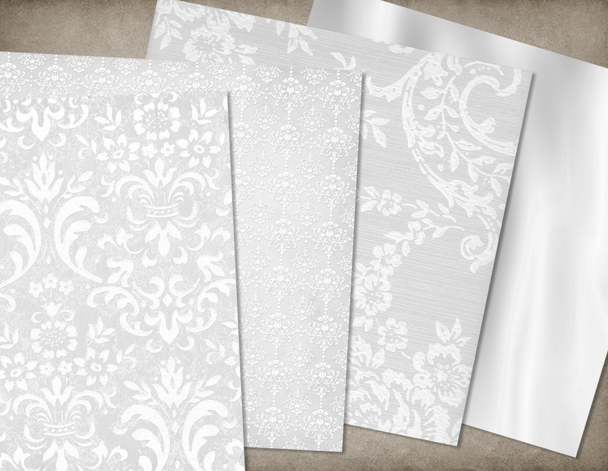 White Wedding Digital Paper Wedding Romantic Backgrounds - Etsy
