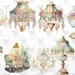 Watercolor Cottagecore Lights Clipart - Floral Antique Lamp Png ...