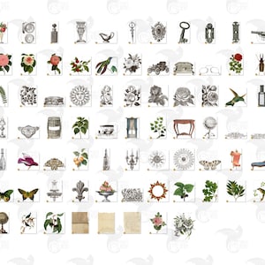 100 Old Things Clip Art - Vintage Antique Objects and Overlays in Png ...