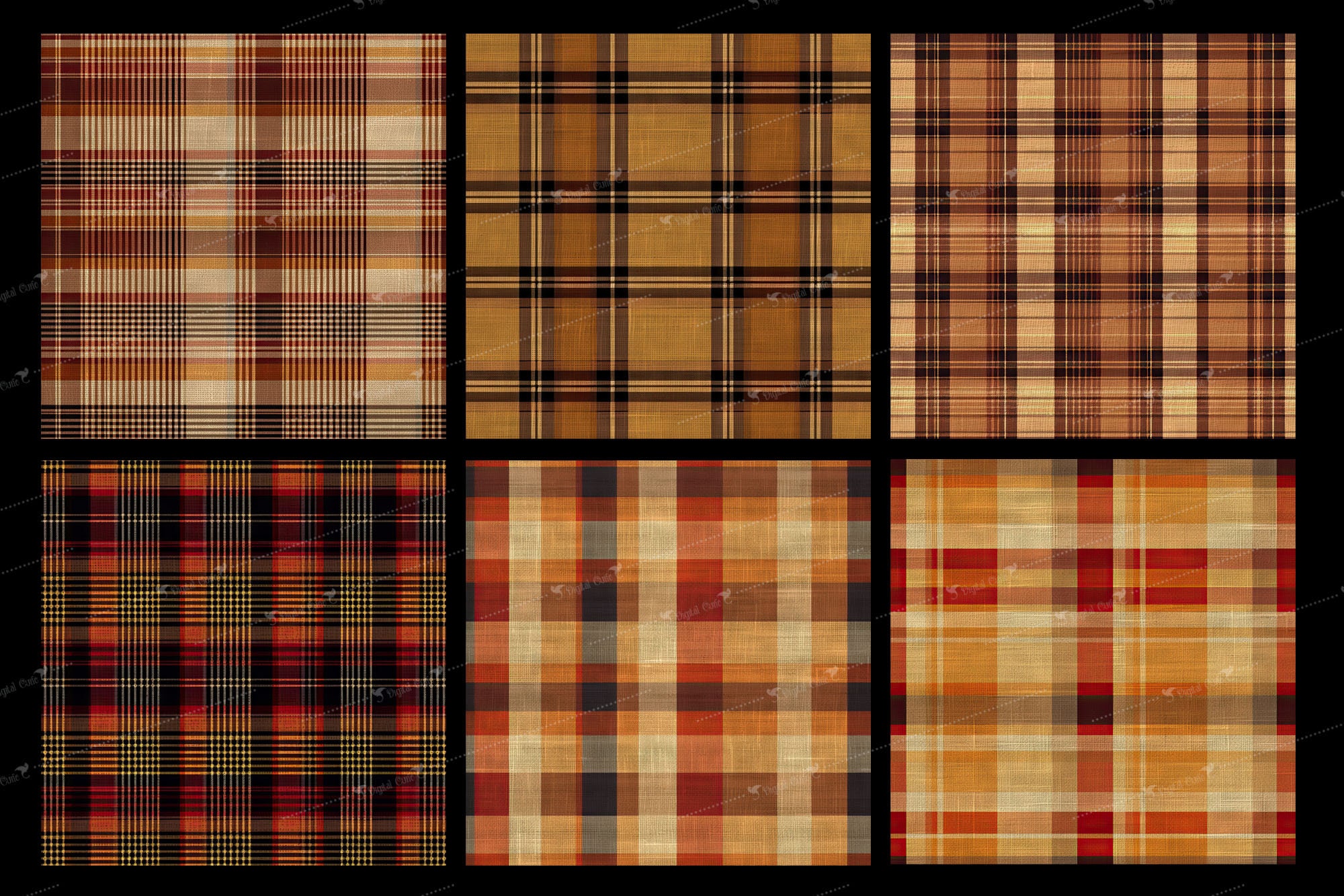 Fall Plaid Linen Digital Paper, Seamless Autumn Textures (digital ...