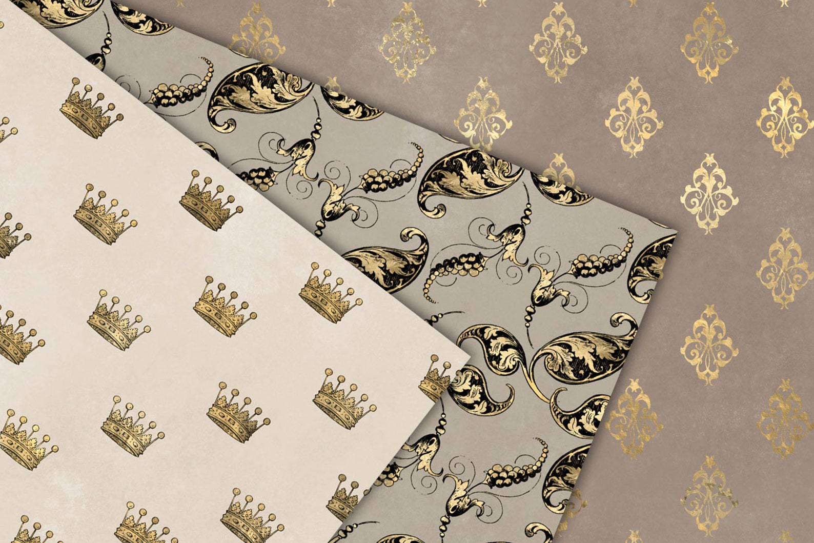 Ivory and Gold Peacock Digital Paper Seamless Gold Peacock - Etsy