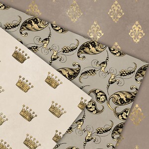 Ivory and Gold Peacock Digital Paper, Seamless Gold Peacock Patterns ...