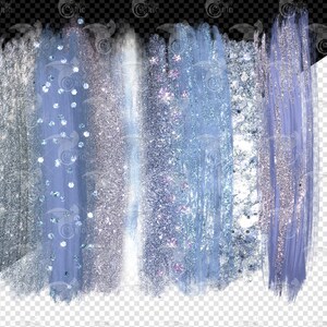Frosty Brush Strokes Clipart, Watercolor Glitter Paint Elements in ...