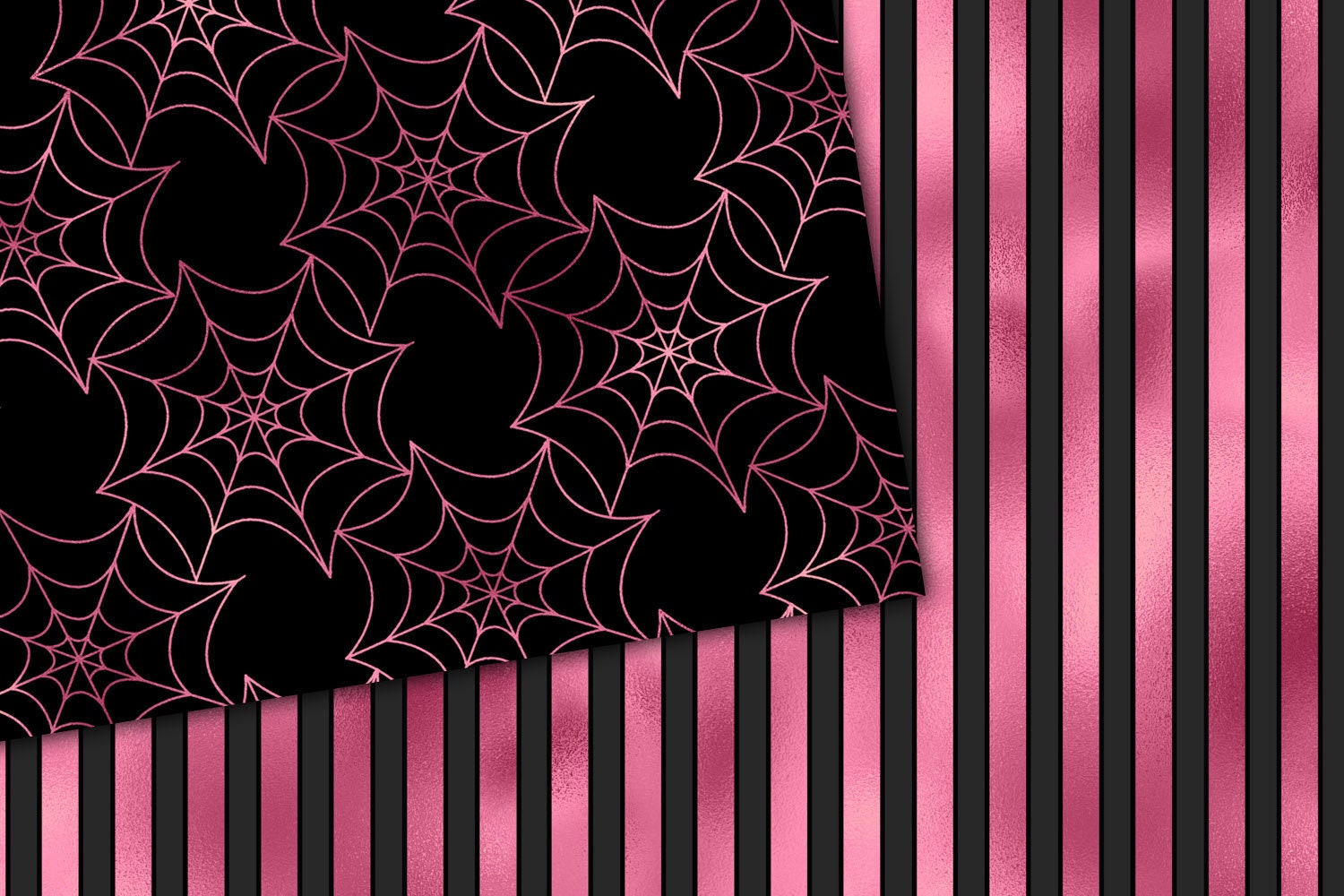 Black and Hot Pink Halloween Digital Paper Seamless Witch and - Etsy
